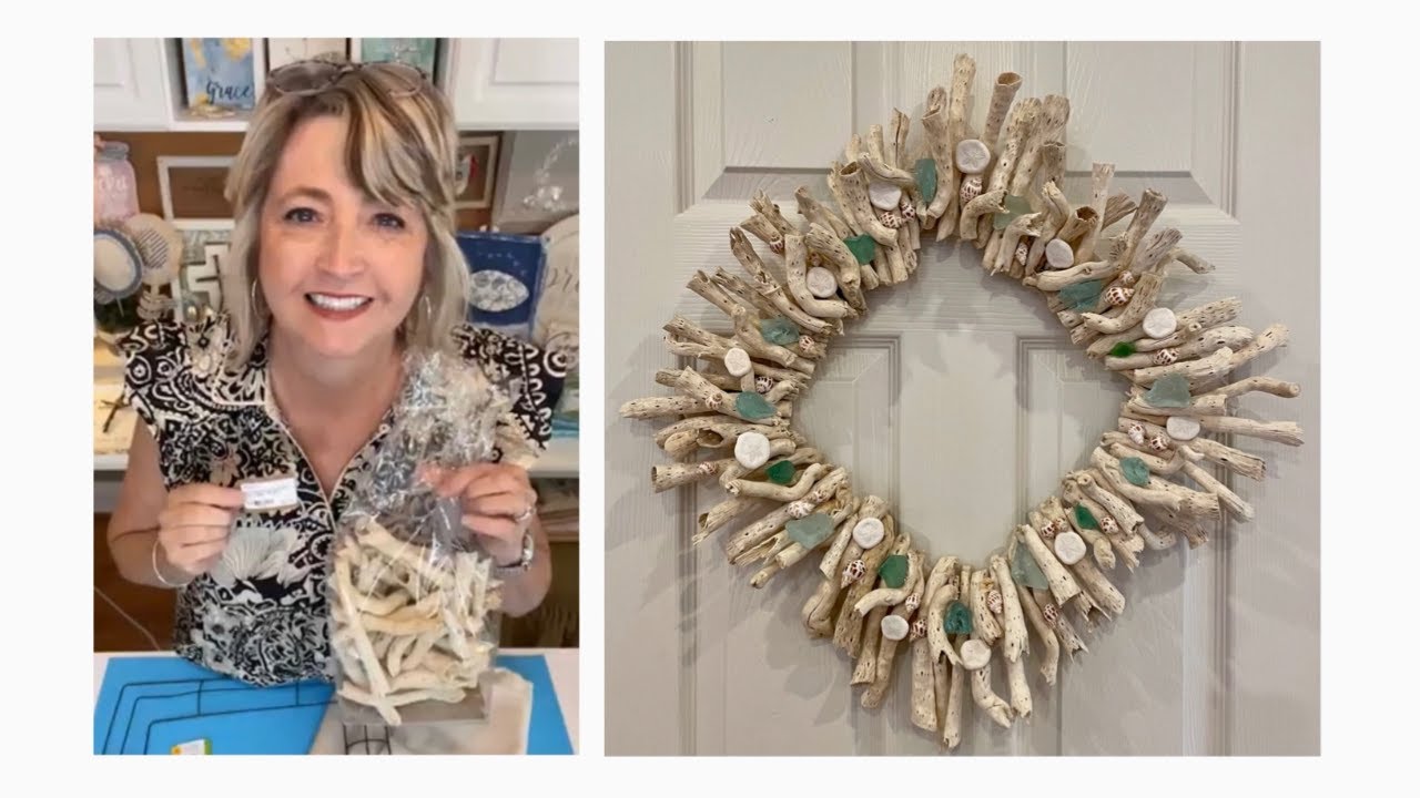 DIY Dried Cauliflower Root Driftwood Style Wreath with Dollar Tree ...