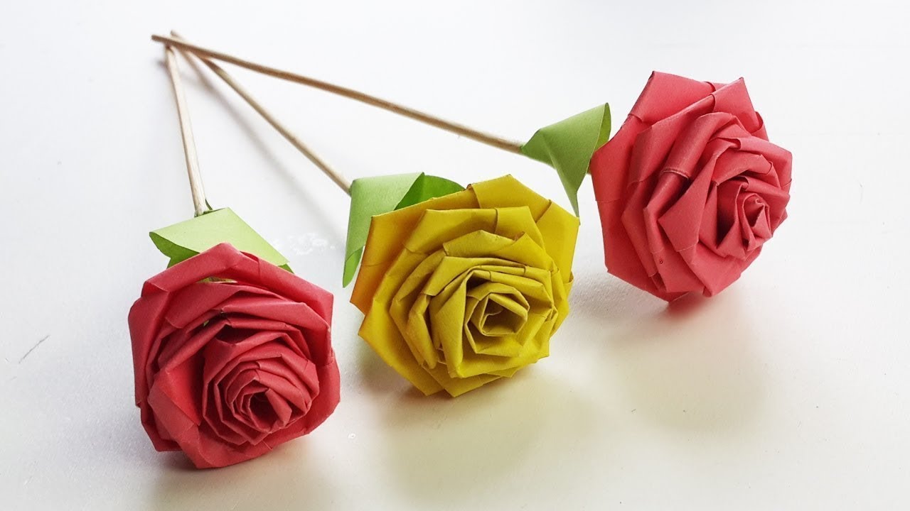 How to make realistic paper roses | DIY handmade paper rose ...