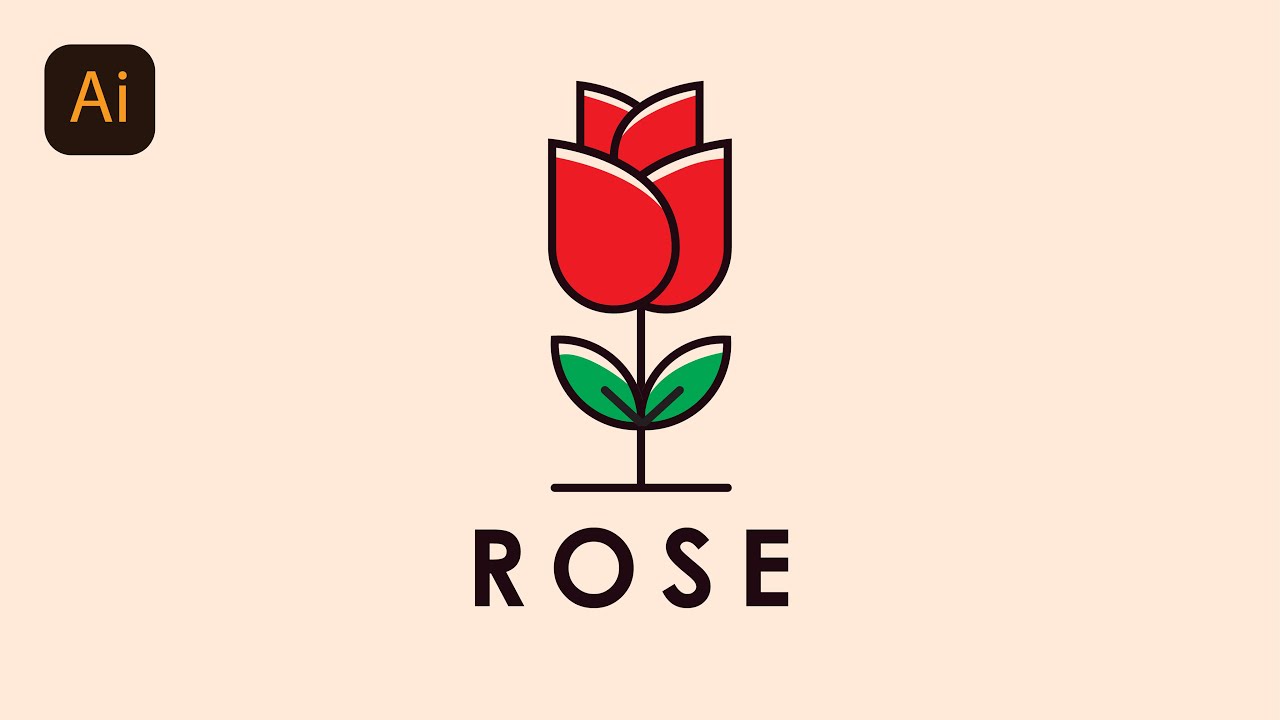 How To Create A Rose Logo Design | Adobe Illustrator Tutorial - YouTube