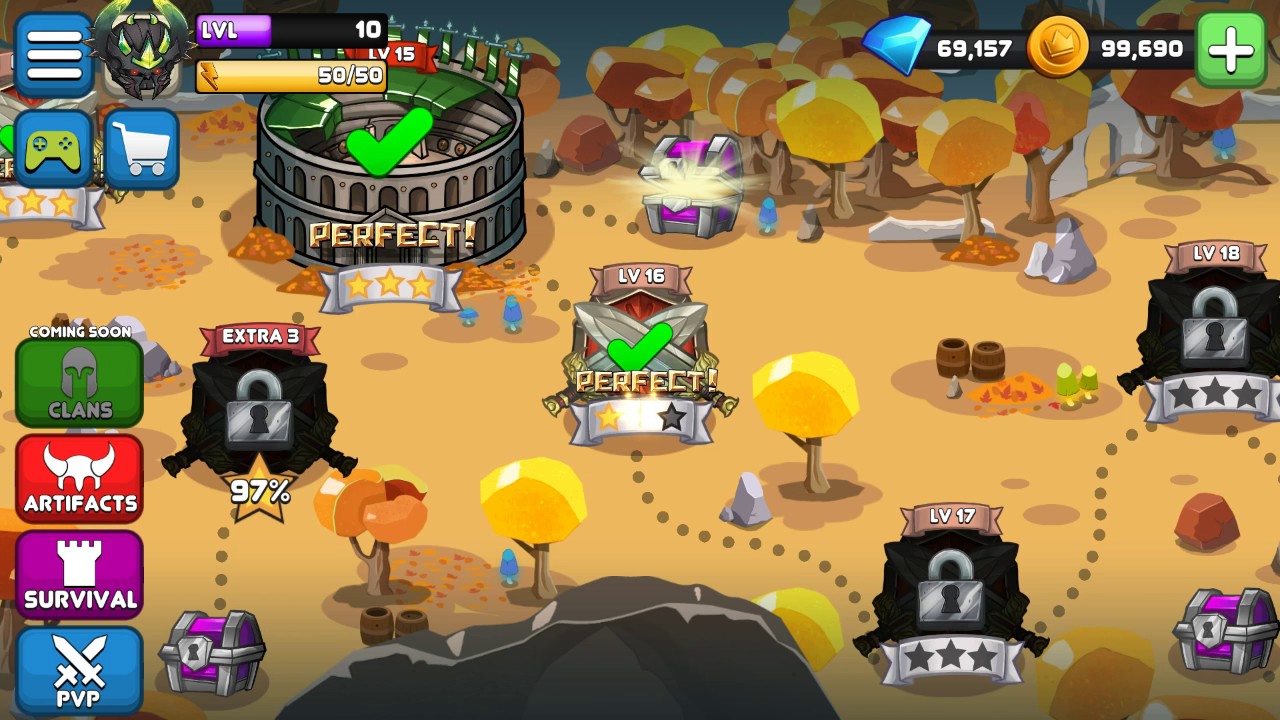 Tiny Gladiators 11-20 lvl + artifact necromancer view - YouTube