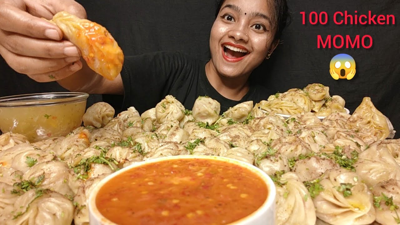 100 CHICKEN MOMO EATING CHALLENGE | 100 CHICKEN DUMPLINGS EATING ...