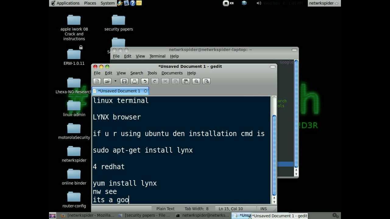 open webpage on linux terminal by "netwrkspider" - YouTube