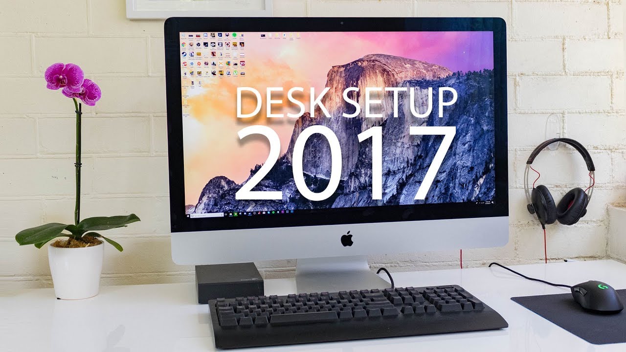 Desk setup 2017 [Feat. the 27" iMac 2017, Canon Selphy CP1200, Logitech ...