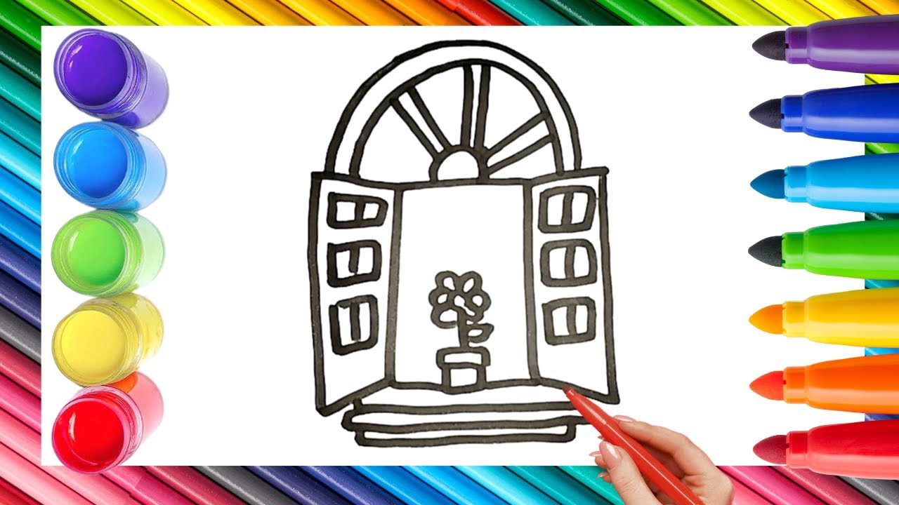 How To Draw cute Door Drawing, Painting & Coloring For Kids and ...