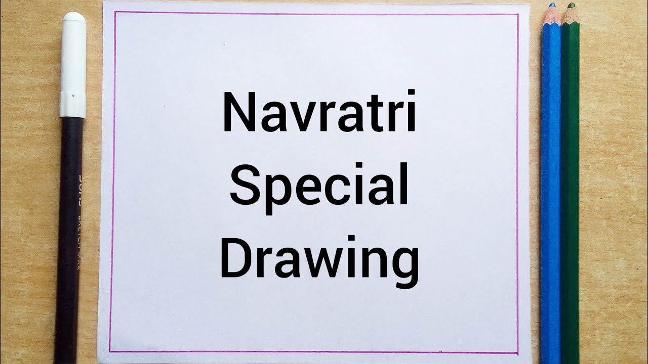 Navratri Drawing Easy || How to Draw Navratri Poster Easy || Navratri ...
