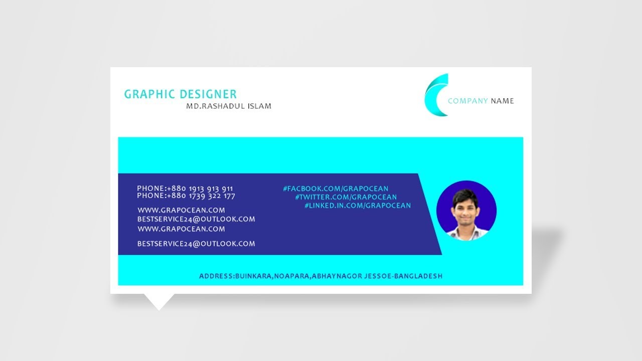 How To Design Professional Email Signature | Photoshop Tutorial - YouTube