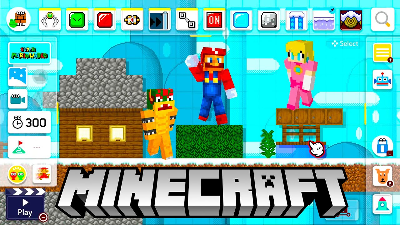 Super Mario Maker 2 Minecraft Theme! All Bosses Course Maker - YouTube