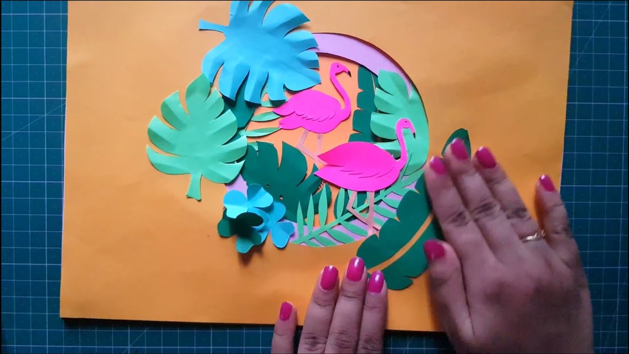 Flamingo paper cutting Art • Kalon in Art - YouTube