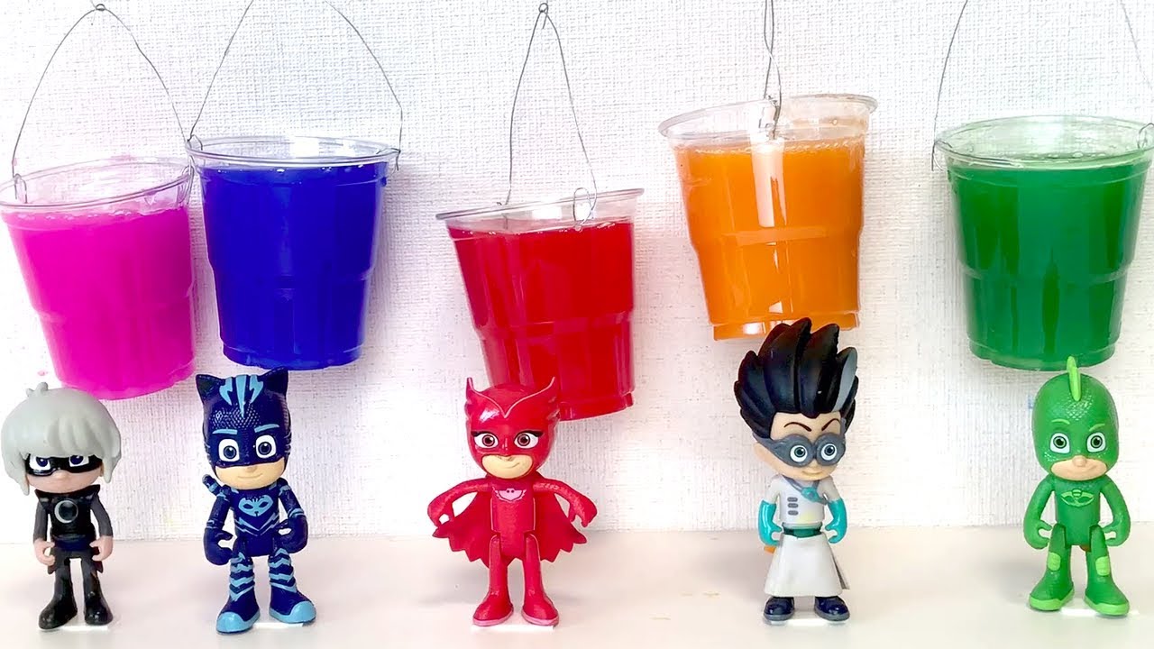 Learn Colors with Pj Masks Toys and Slime Finger Family Song for Kids ...