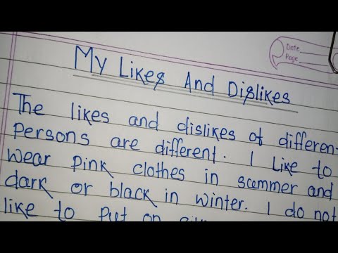 Write an essay on my Likes and Dislikes ll Essay writing - YouTube