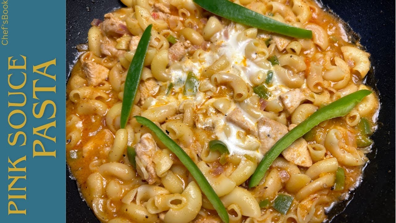 Creamy and cheesy pink sauce pasta recipe by chef’s Book - YouTube
