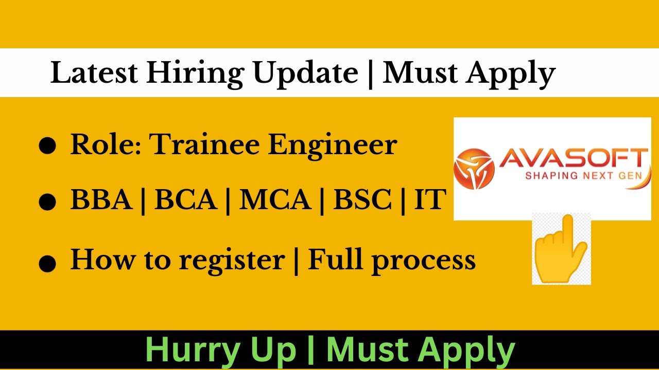Avasoft is Hiring | BBA | BSC | IT | BCA | MCA | MUST APPLY - YouTube