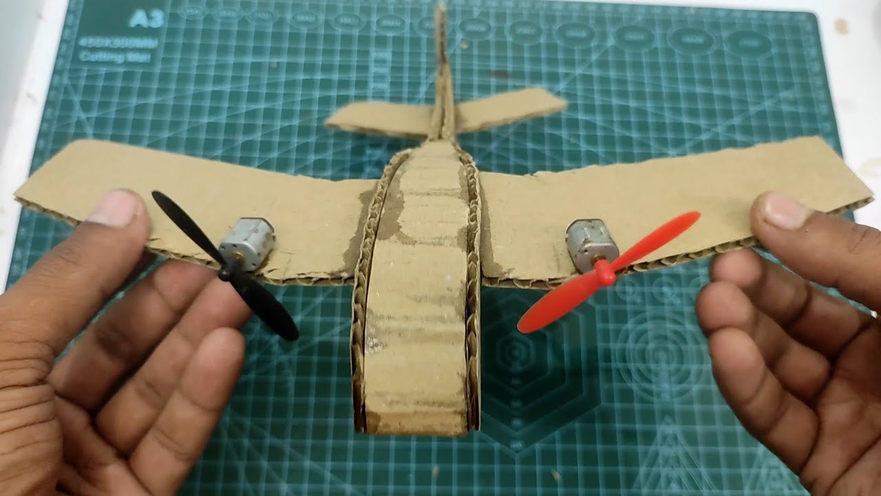 how to make plane at home using dc motor and paper | diy projects ...