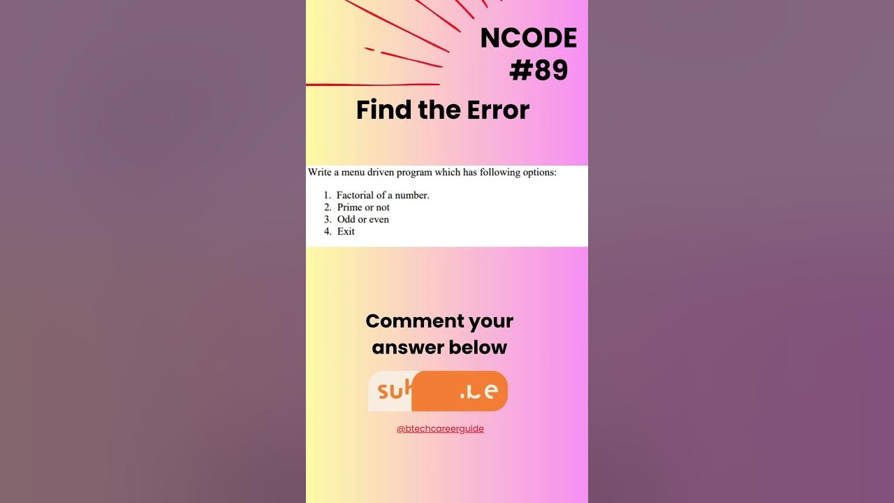 NCODE #89 | Find the Output | Comment your Answer Below | #coding #ncodeseries #ncode #coding # ...