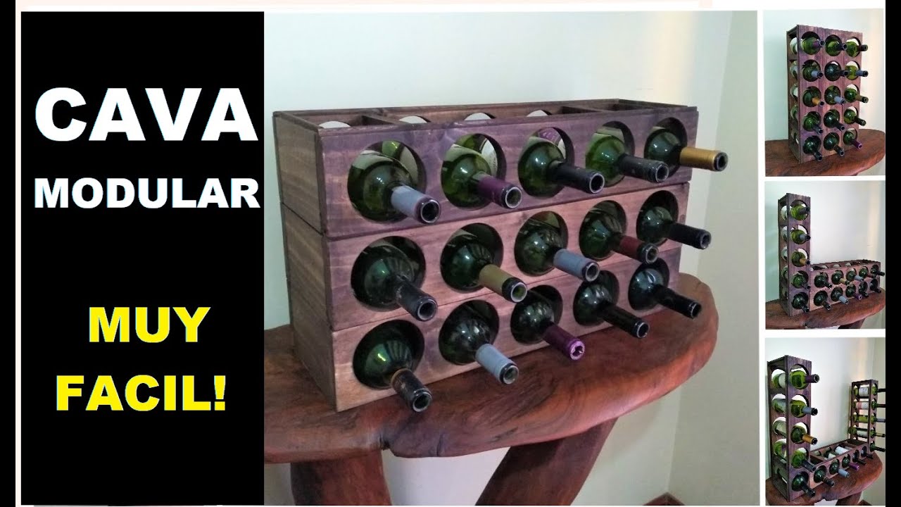 CAVA MODULAR para VINOS de madera / BOTELLERO. FACIL DE HACER - YouTube