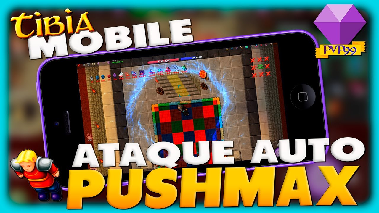 TIBIA MOBILE - MACRO PUSHAR PLAYER E BICAR - YouTube