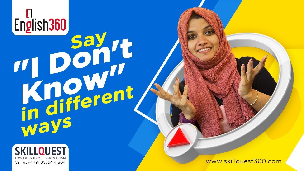 Say "I DON'T KNOW" in different ways | Spoken English Class | English ...