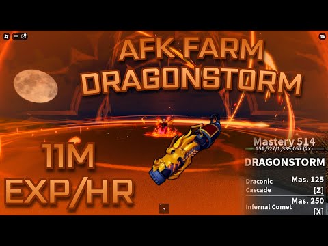 AFK MASTERY GRIND DRAGONSTORM in BLOX FRUITS! (11M EXP PER HOUR, NO SPECIAL FRUITS)