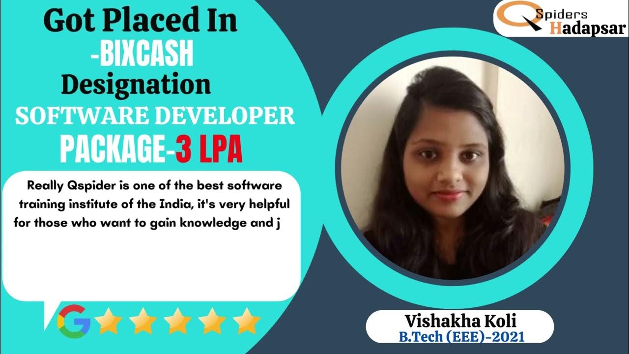 QSPIDERS/JSPIDERS HADAPSAR STUDENT GOT PLACED AS SOFTWARE DEVELOPER, CONGRATULATIONS VISHAKHA ...