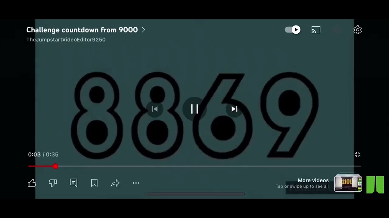 Challenge countdown from 9500 - YouTube