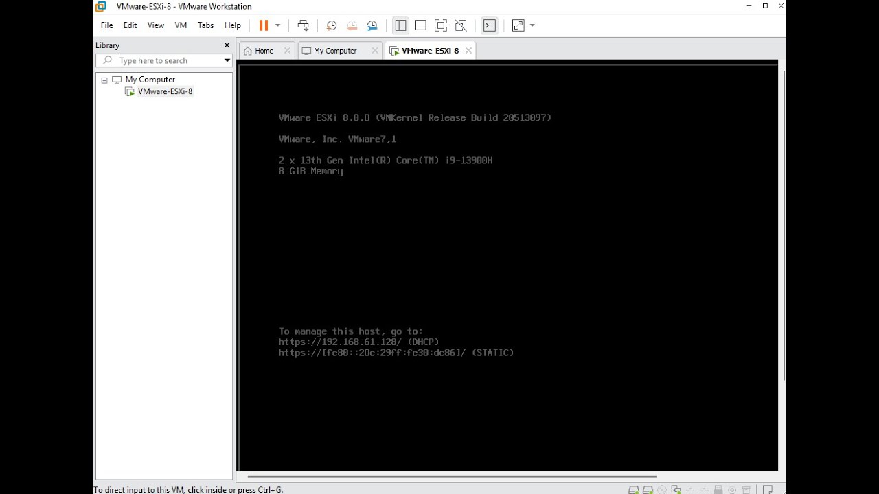 How to install VMWare EXSi 8 on VMware Workstation - YouTube