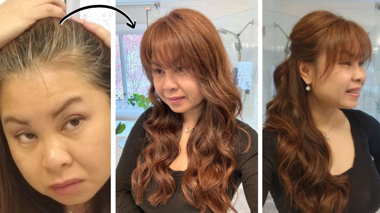 How I Cut and Cover Gray Hair at home | DIY Hair Makeover - YouTube