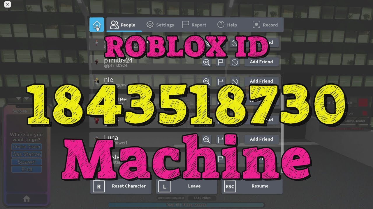 MACHINE Roblox Song Codes - YouTube