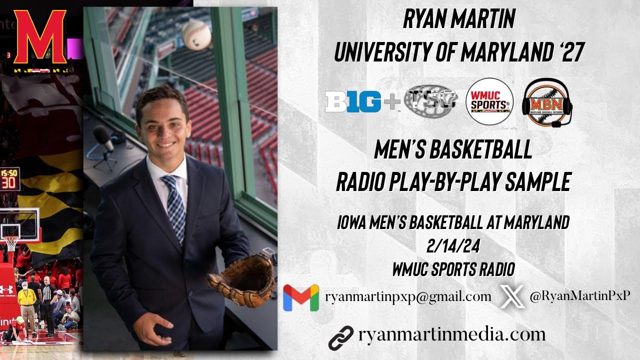 Ryan Martin, 2024 Men's Basketball Radio Play-by-Play Sample - YouTube