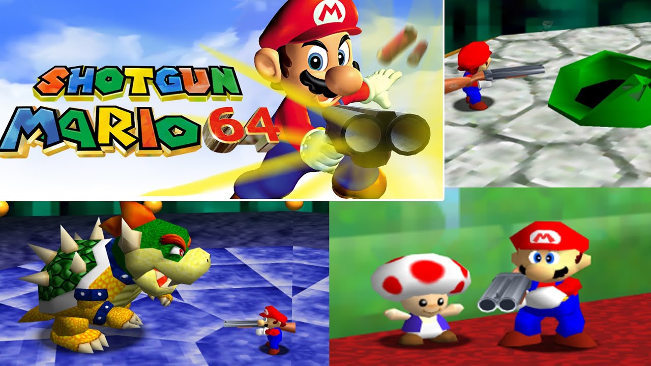 Super Mario 64 mas ele usa uma 12? Super Shotgun Mario 64 - YouTube