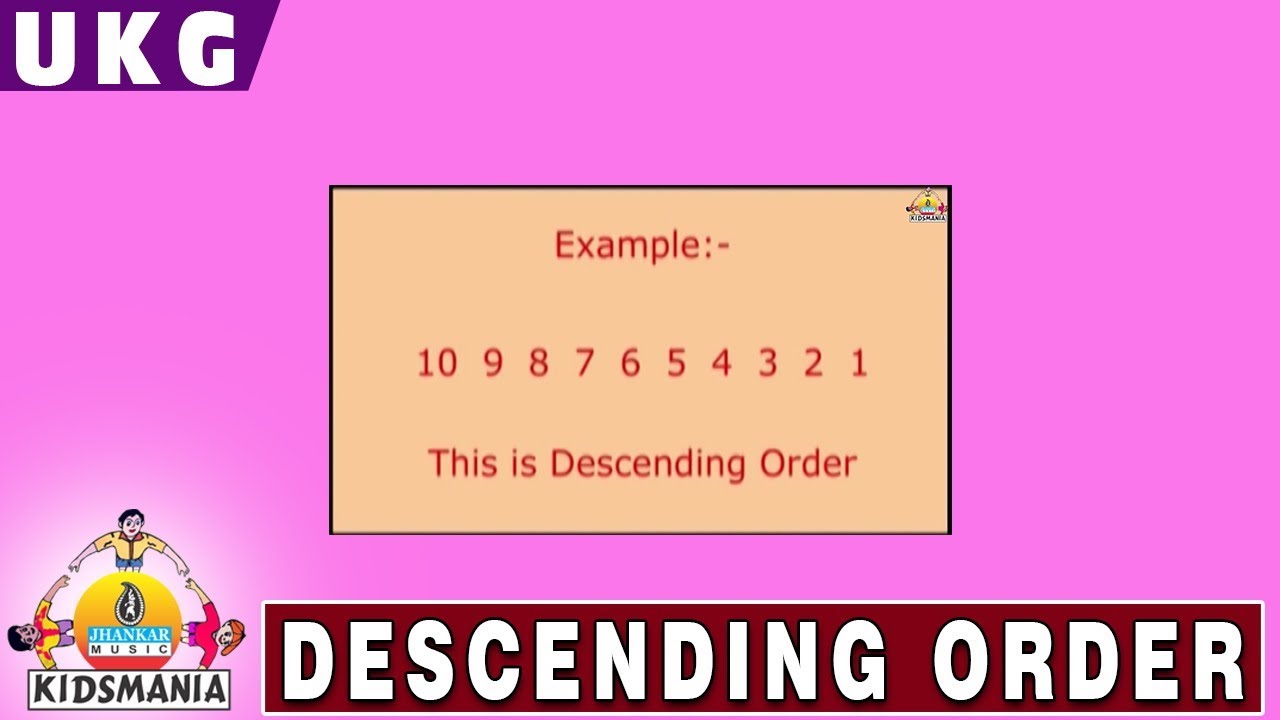 Descending Order | Educational Videos for Kids | Teach your Kids at ...