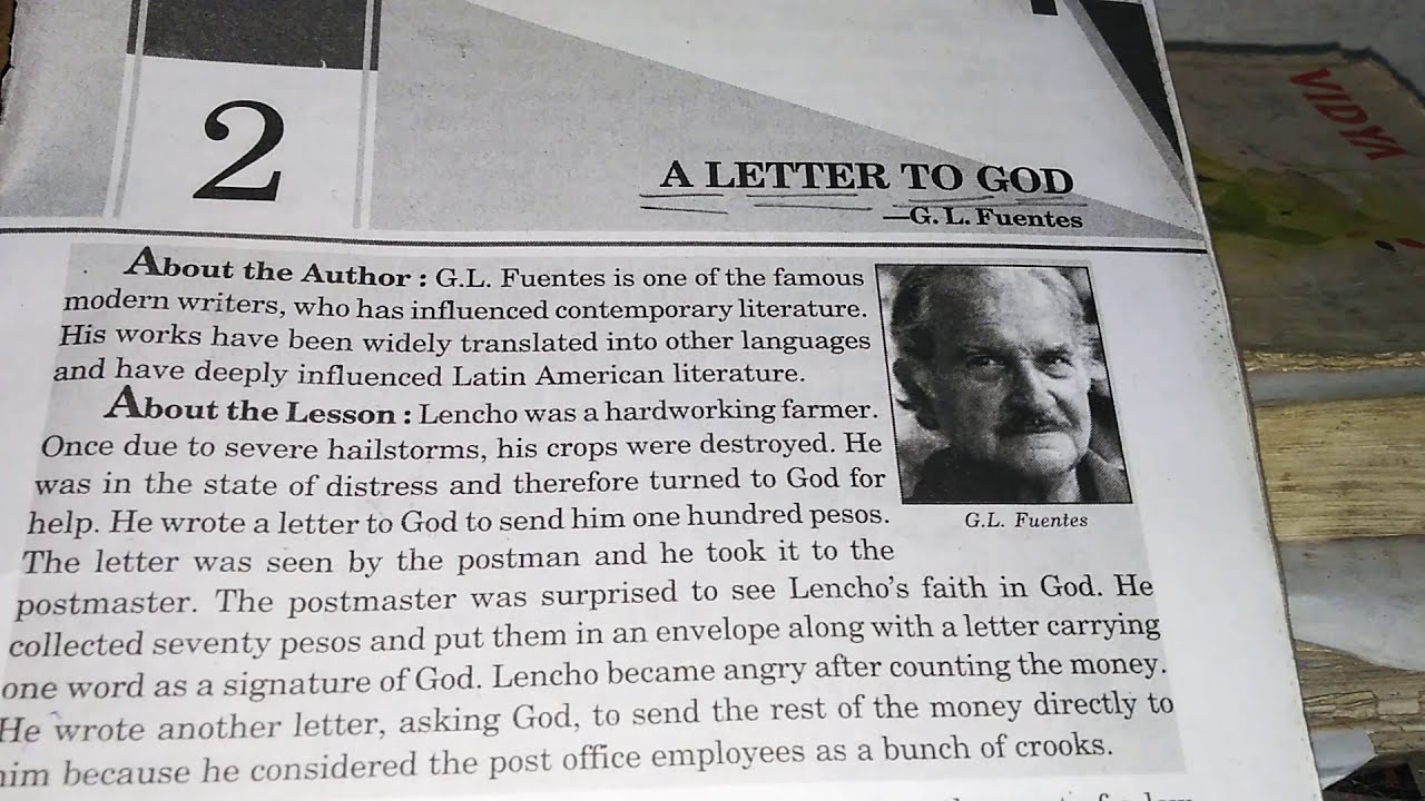 A Letter To God By G.L Fuentes for 10 class first part "1" - YouTube