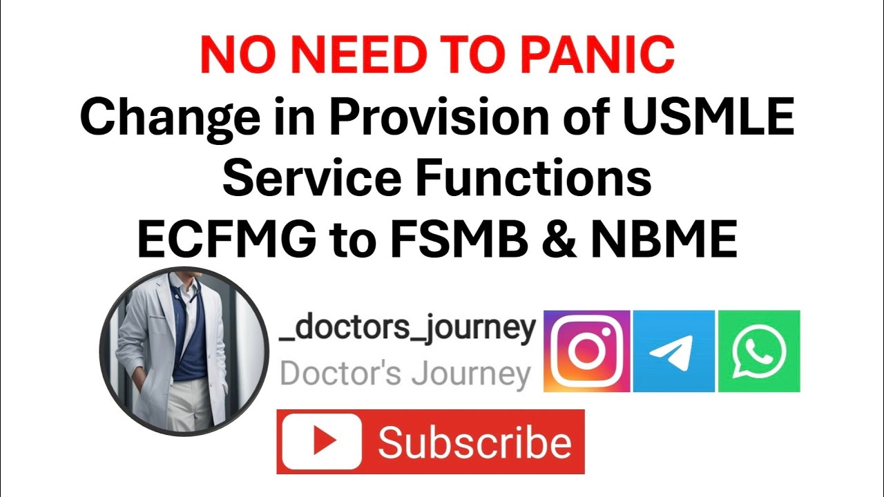 [USMLE] Change in Provision of USMLE Service Functions | ECFMG to FSMB ...