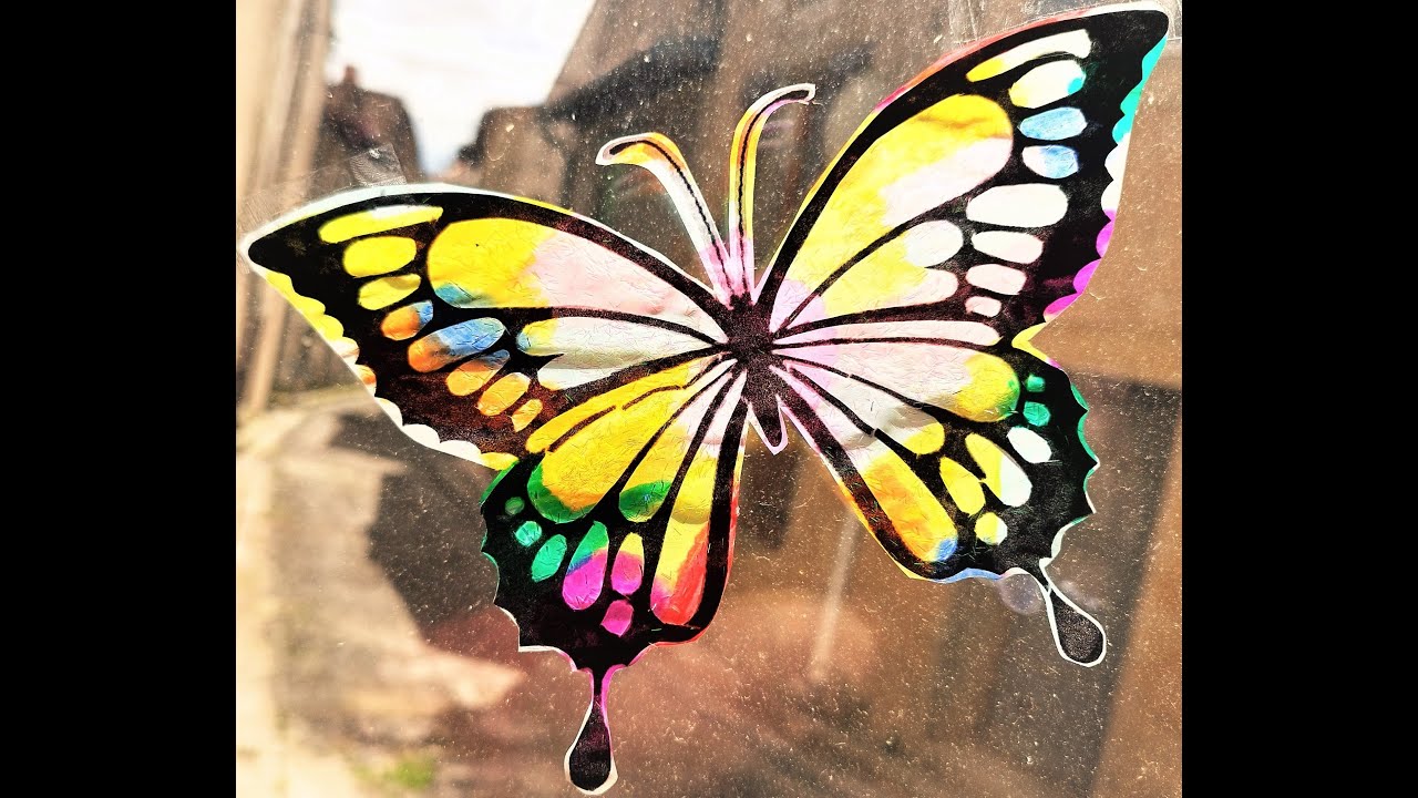 DIY papillon vitrail - YouTube