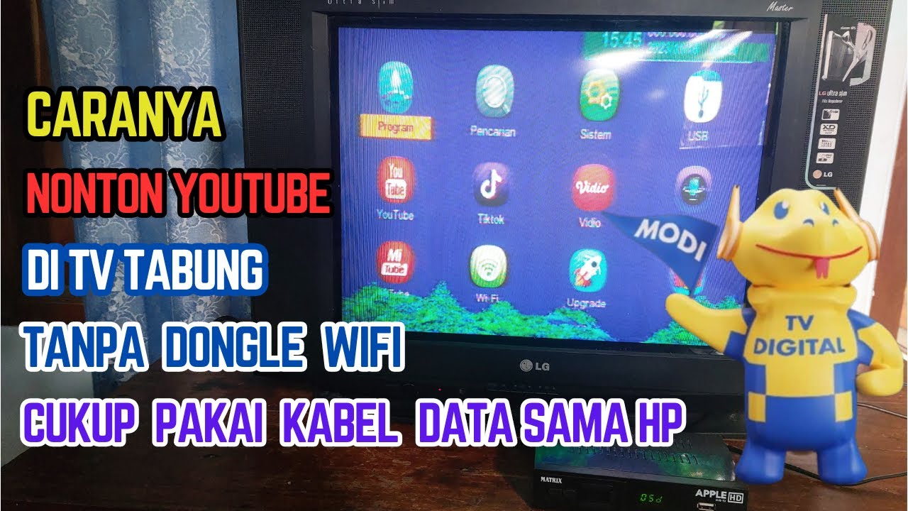 Nonton Youtube Di Tv Tabung Tanpa Menggunakan WIFI + Dongle - YouTube