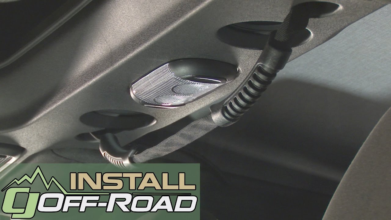 Jeep Wrangler JK Rugged Ridge Center Roll Bar Grab Handles Blk Rear ...