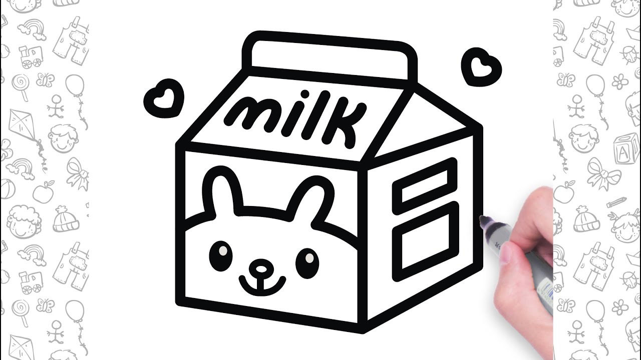 💕Cute Milk Box Drawing For Kids | Cute Drawings For Kids💕 - YouTube
