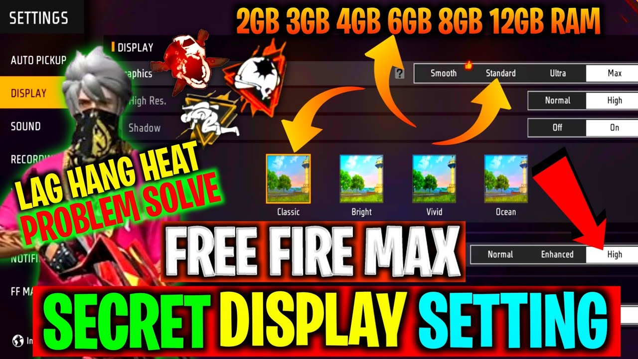 Display Settings Free Fire | Secret Setting FF | Pro Player Display ...