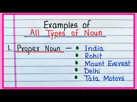 Examples of all types of Noun | All nouns examples | Examples of types of Noun | English Grammar