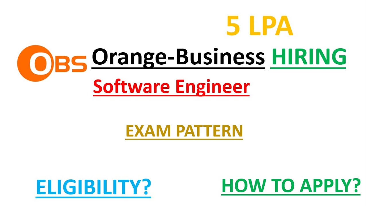 Orange-Business Hiring | Software Engineer | 5 LPA - YouTube