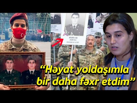 Prezidentin şəkilini tutduğu şəhidimizin xanımı Nargül danışdı “Həyat yoldaşımla 1daha qürur duydum”