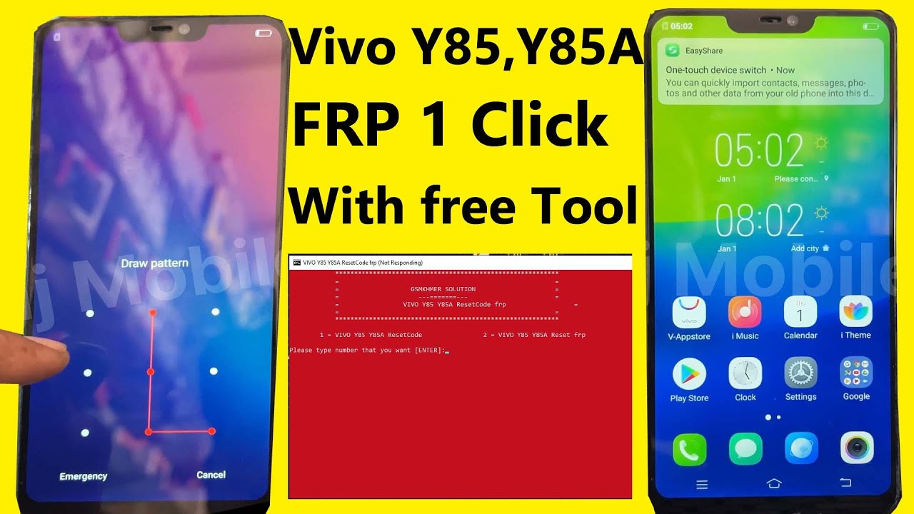 Vivo Y85 | Y85A V9 | Frp in 1 Click With Free Tool - YouTube