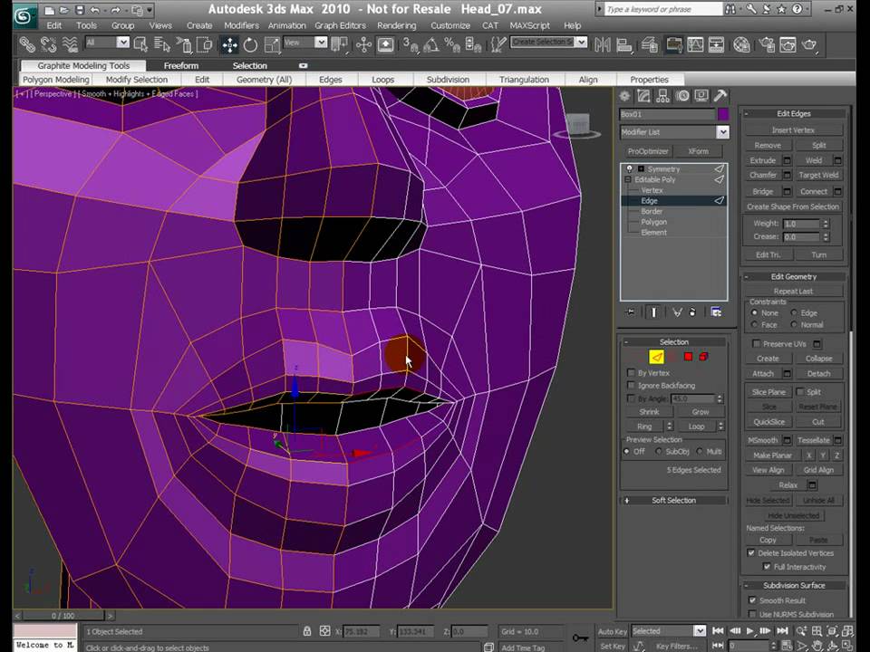 3ds Max Character Head Modeling w Voice Part 11 - YouTube