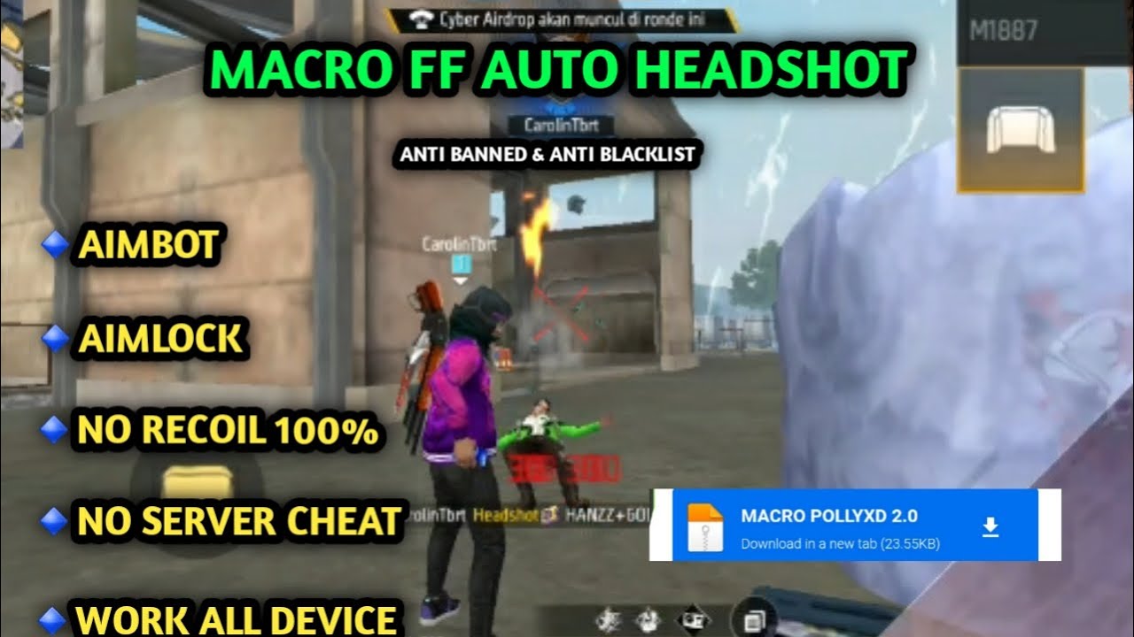 MACRO FF AUTO HEADSHOT FF BIASA & FF MAX TERBARU 2024 100% WORK NO ...