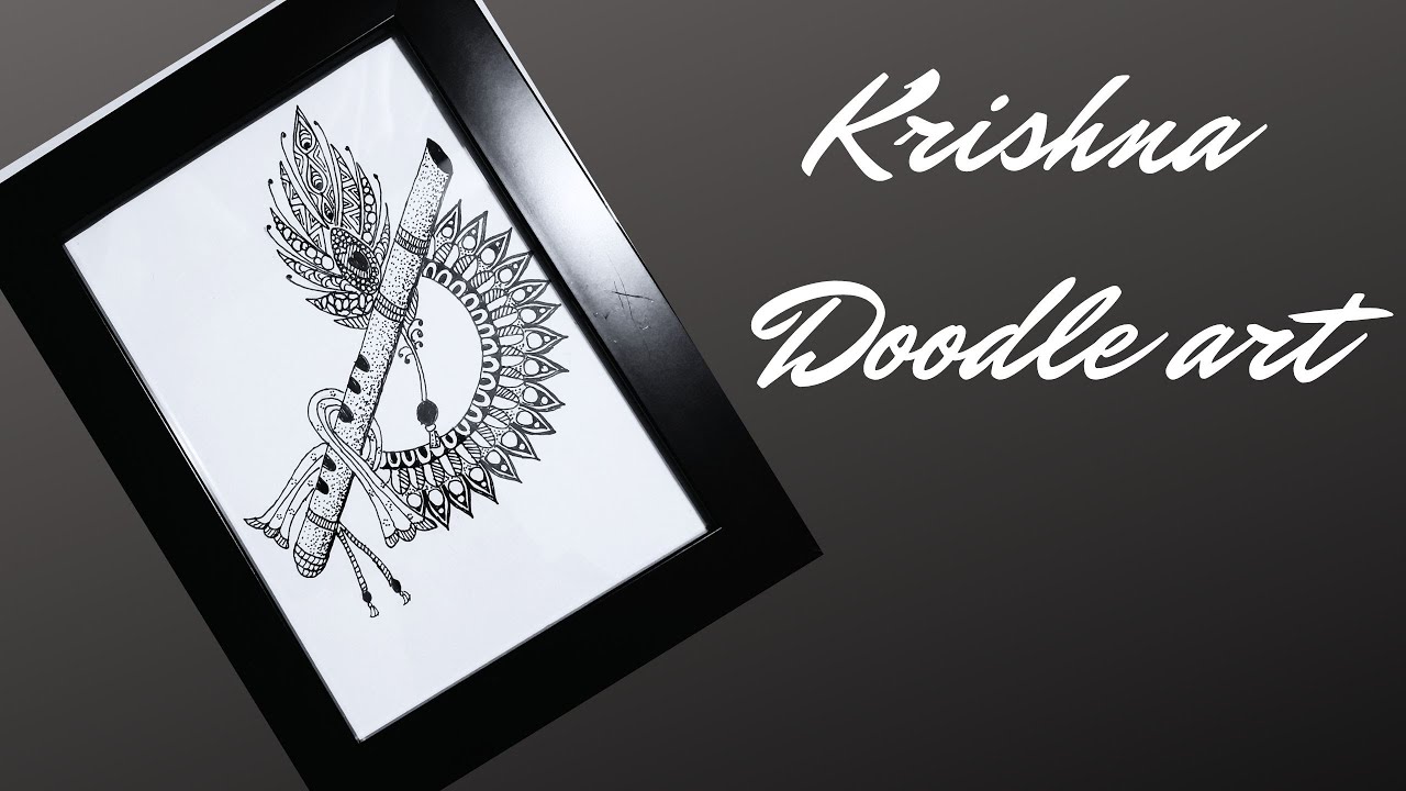 Easy Krishna flute doodle art | Flute, feather drawing |step by step ...