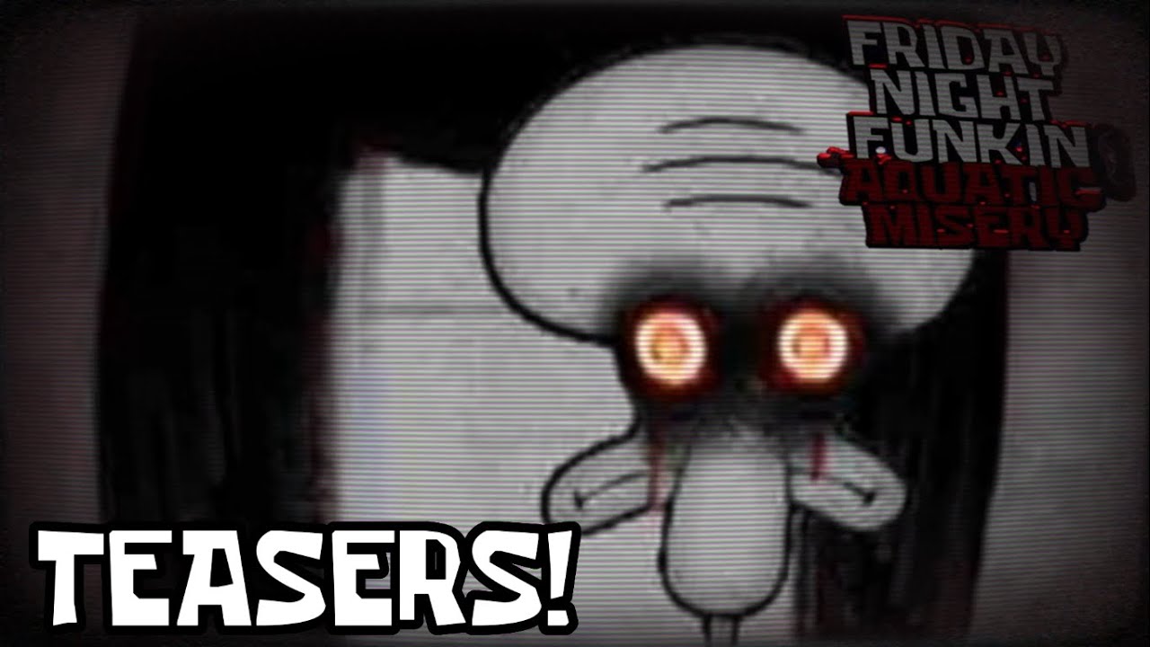 FNF: AQUATIC MISERY TEASERS!!! | RED MIST SQUIDWARD, PAMTRI SQUIDWARD ...