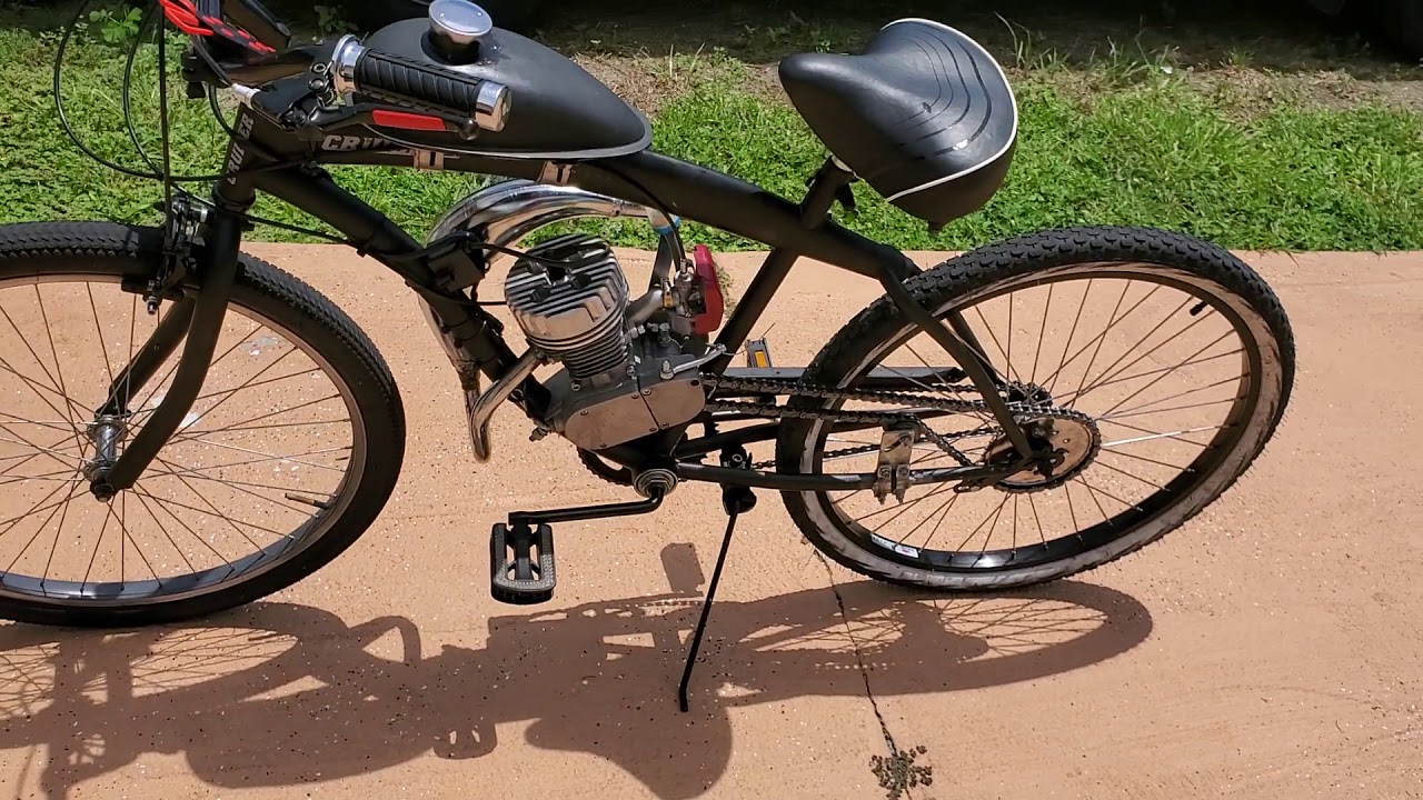 80cc motorized bike running - YouTube