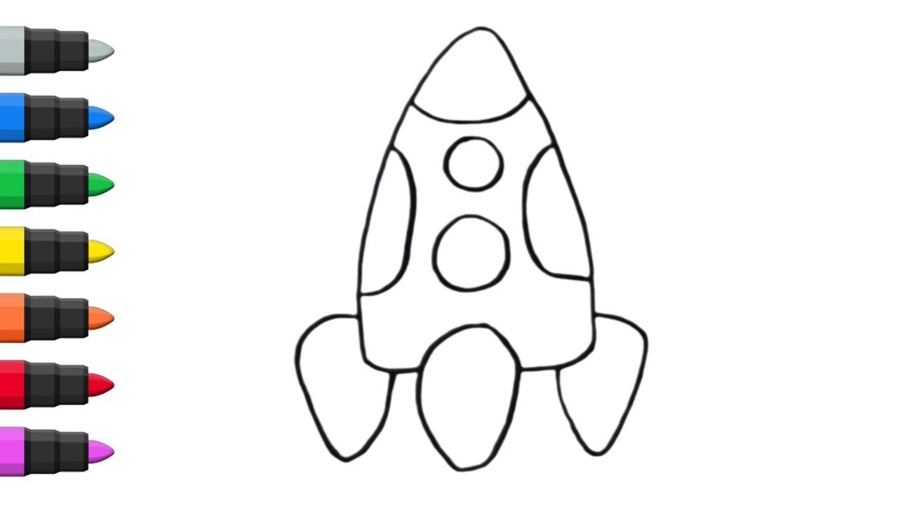 Easy and simple Rocket Drawing - YouTube