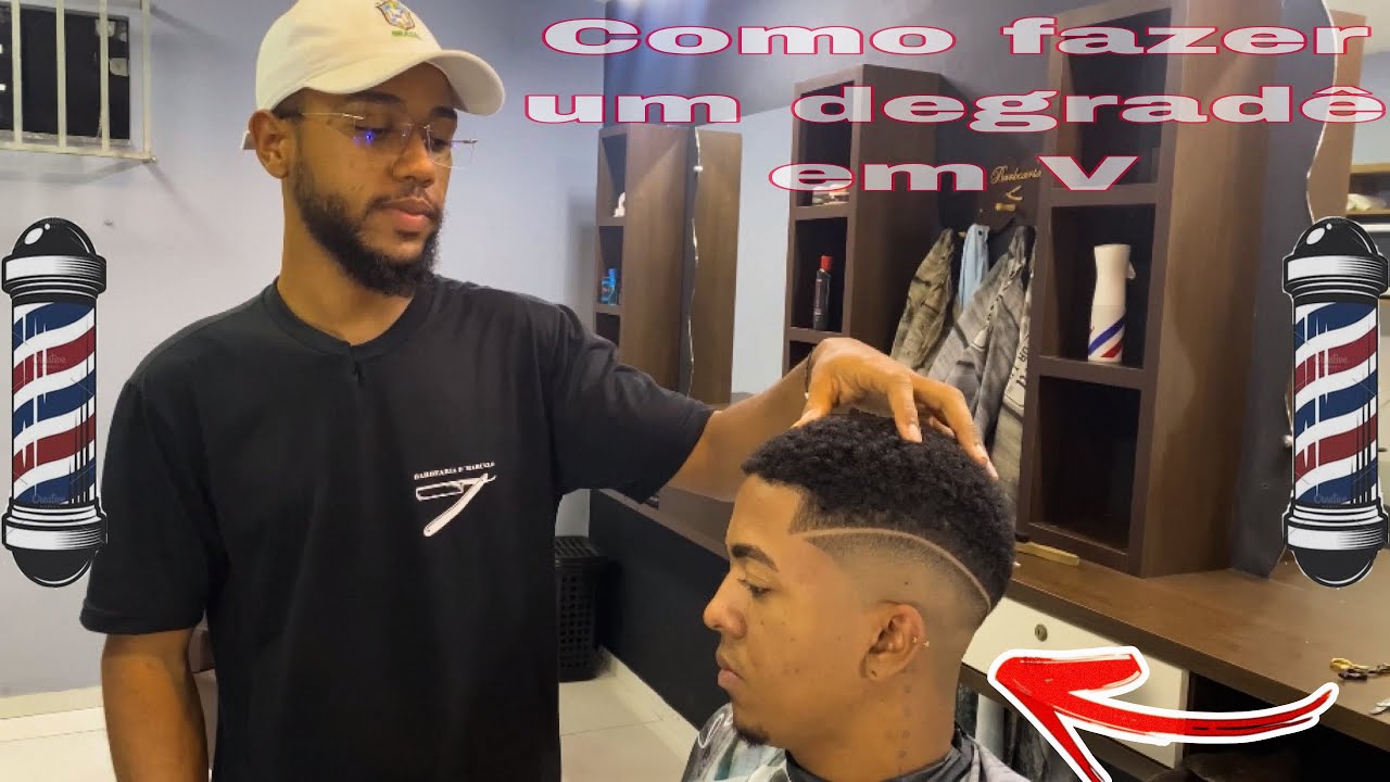 Como fazer um degradê em V - passo a passo para o dia dia - YouTube