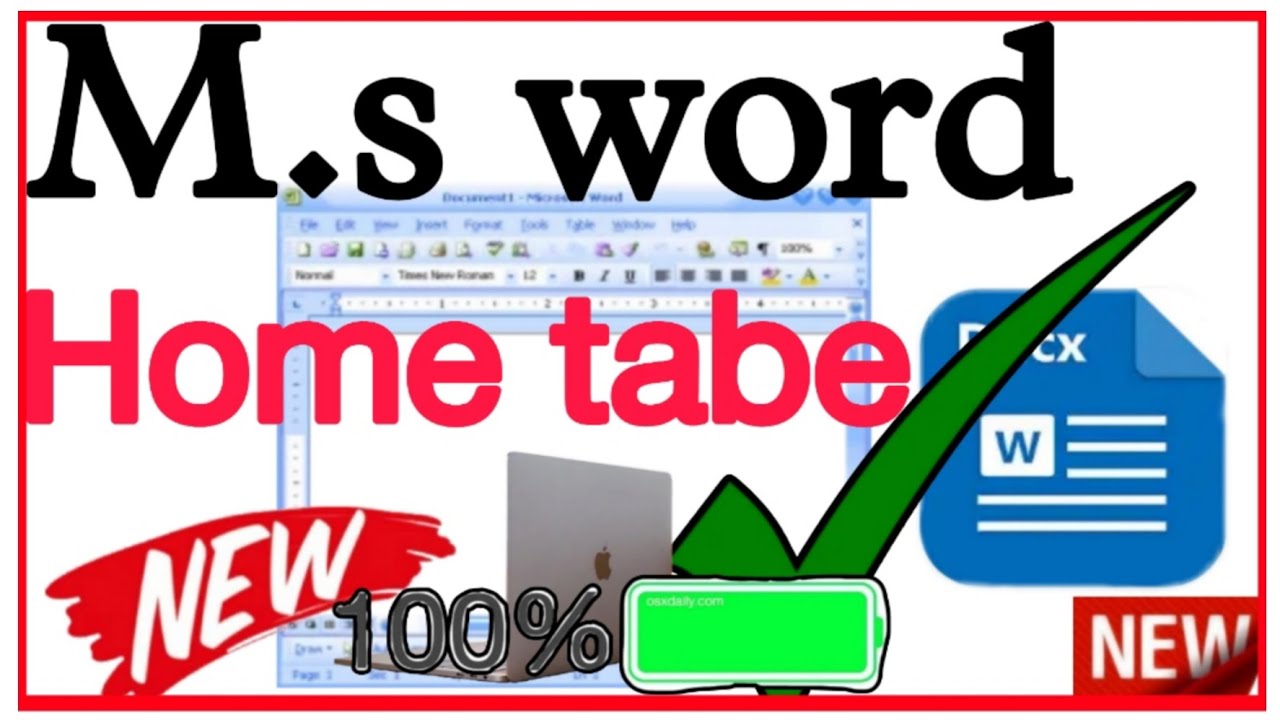 Ms word Home tabe ।Ms office me home tabe full detail.ms office kaise ...