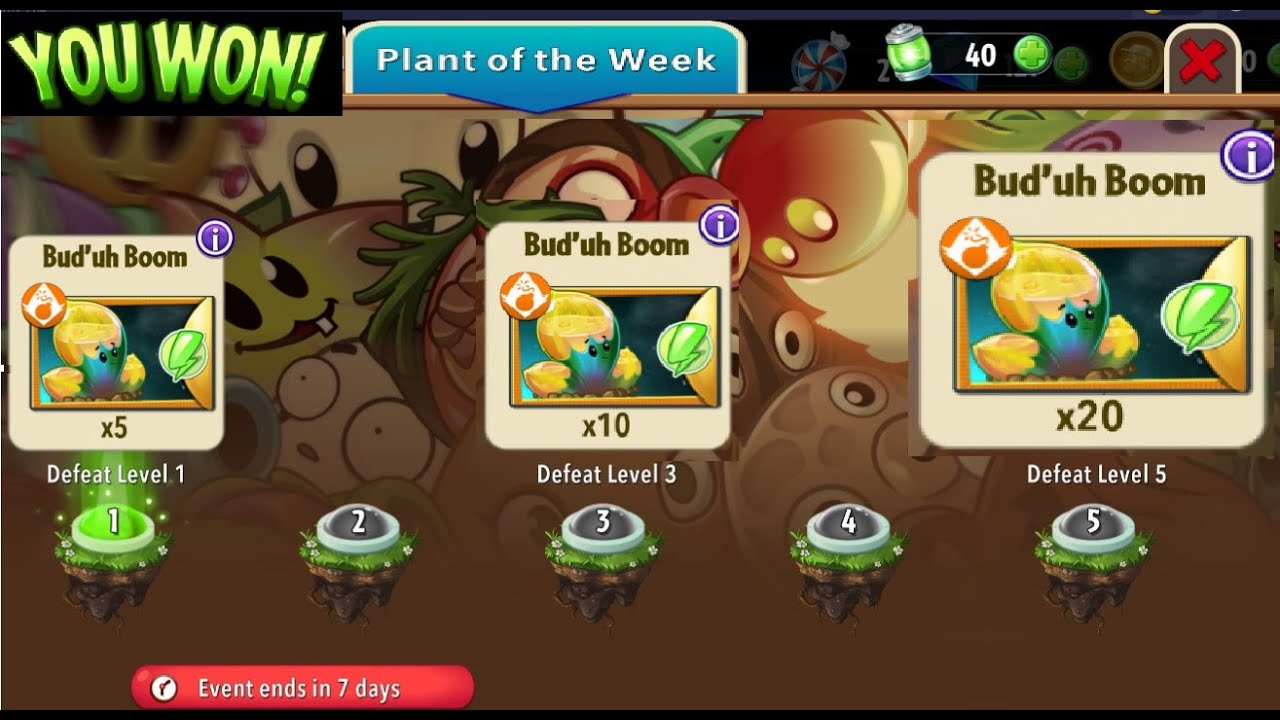 PLANTS VS ZOMBIES 2 - BUD'UH BOOM - PLANT OF THE WEEK - gameplay - 2024 ...